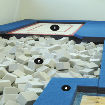 Landing Pits & Equipment - Acromat - Pit Edge Safety Padding - Carpeted ...